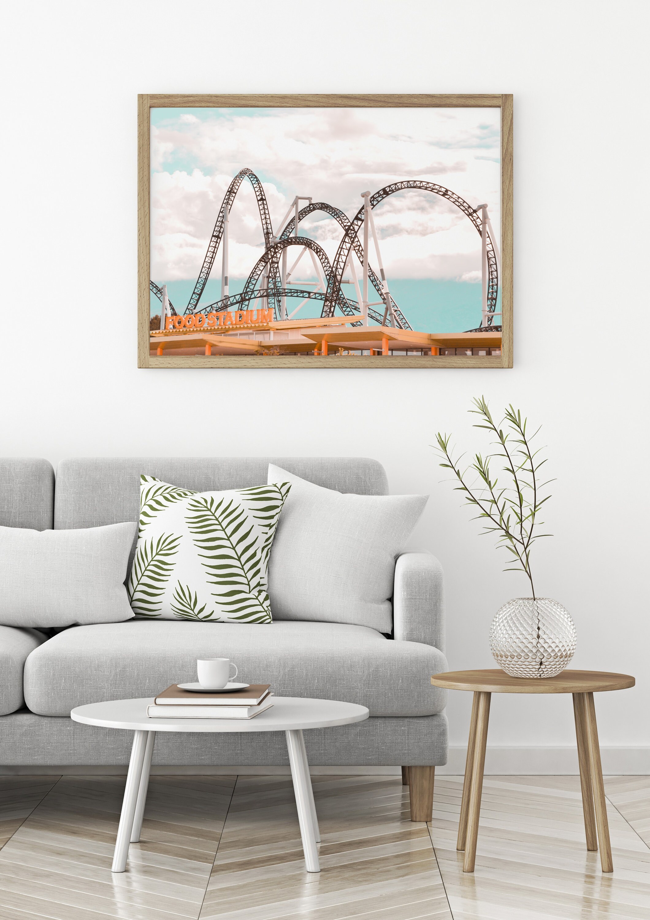 Roller Coaster Print, Printable Wall Art, Japan Fuji Q, Orange Digital ...