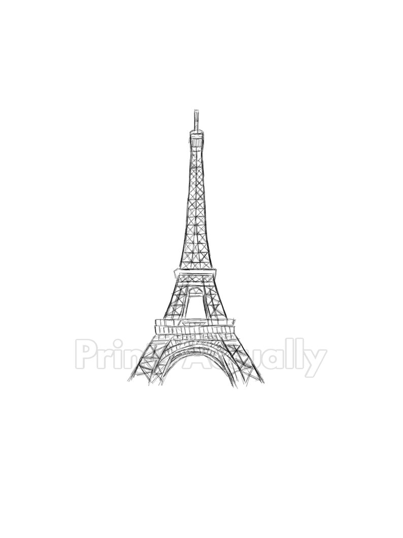 Eiffel Tower Clipart, Transparent Background, Hand Drawn Paris ...