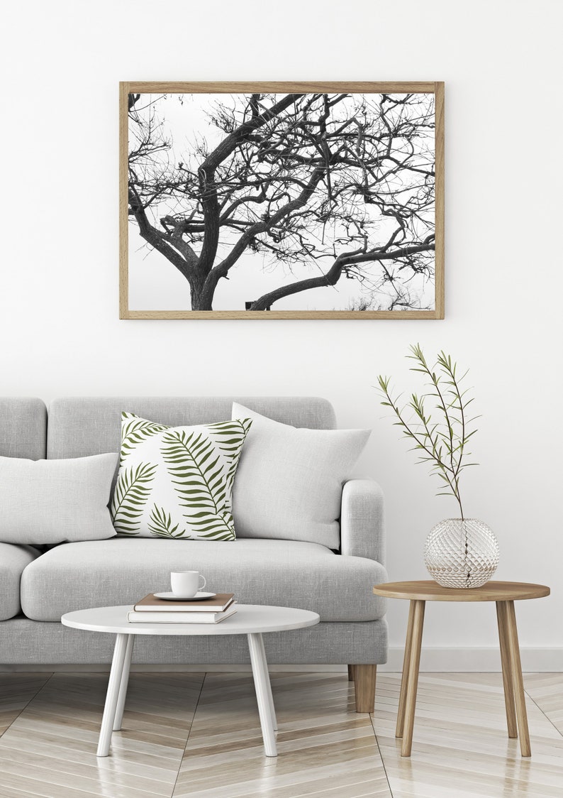 Black and White Tree Print Printable Wall Art Landscape | Etsy