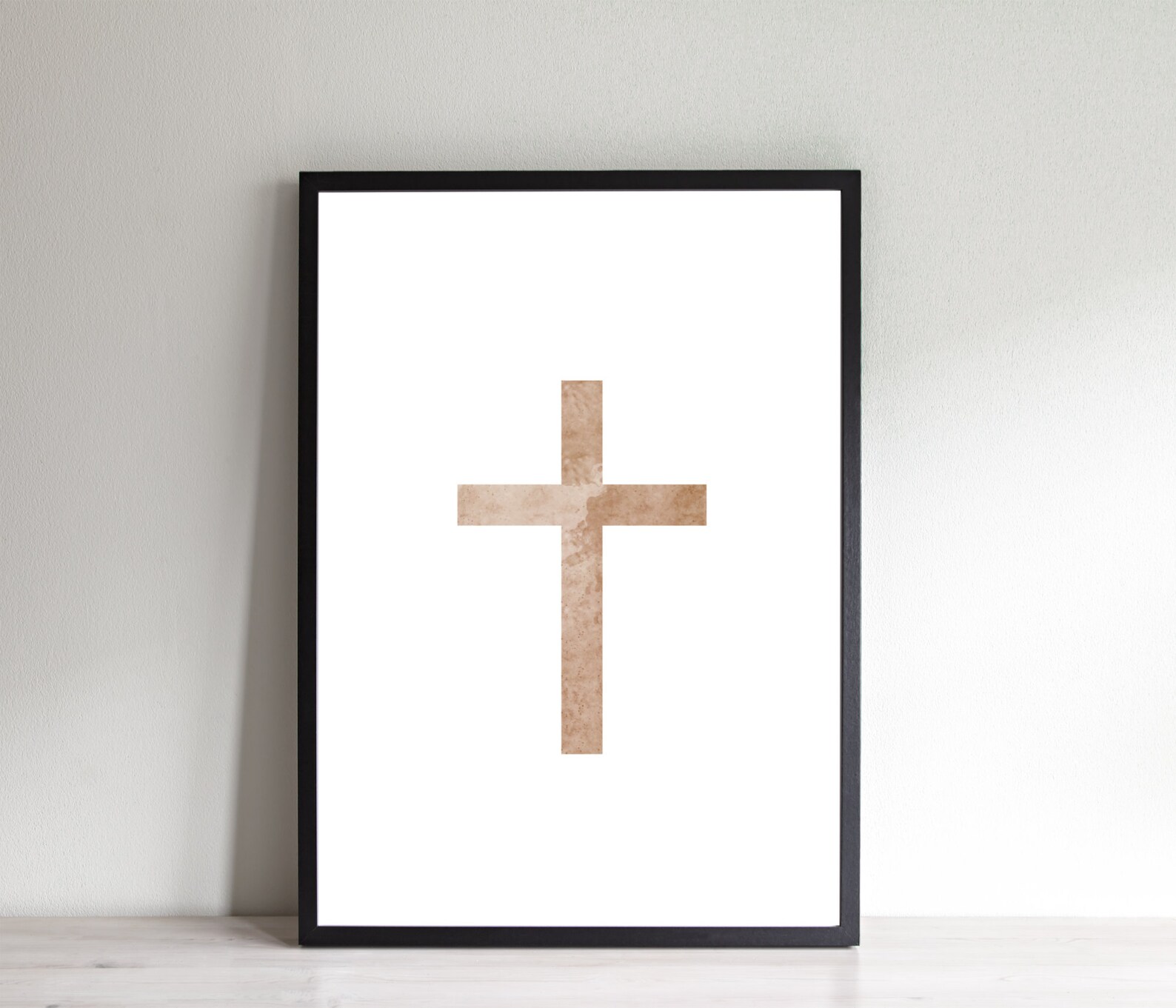 Cross Print, Christian Wall Prints, Brown Faded Cross, Spiritual Poster ...