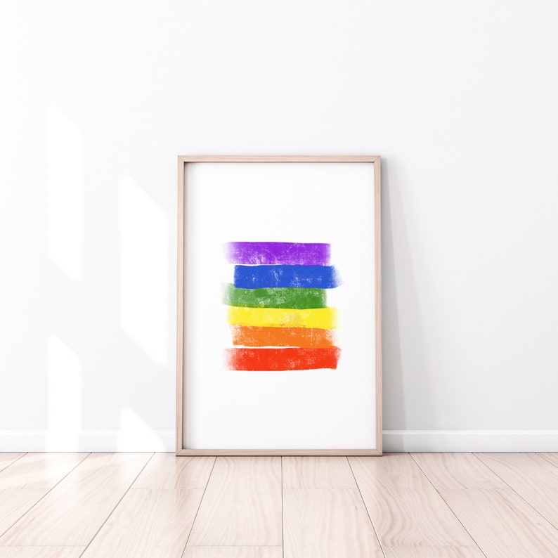 Pride Print Printable Wall Art LGBT Rainbow Colors Abstract - Etsy
