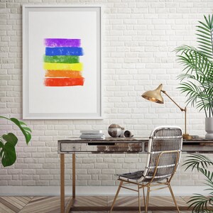 Pride Print, Printable Wall Art, LGBT Rainbow Colors Abstract, Digital ...