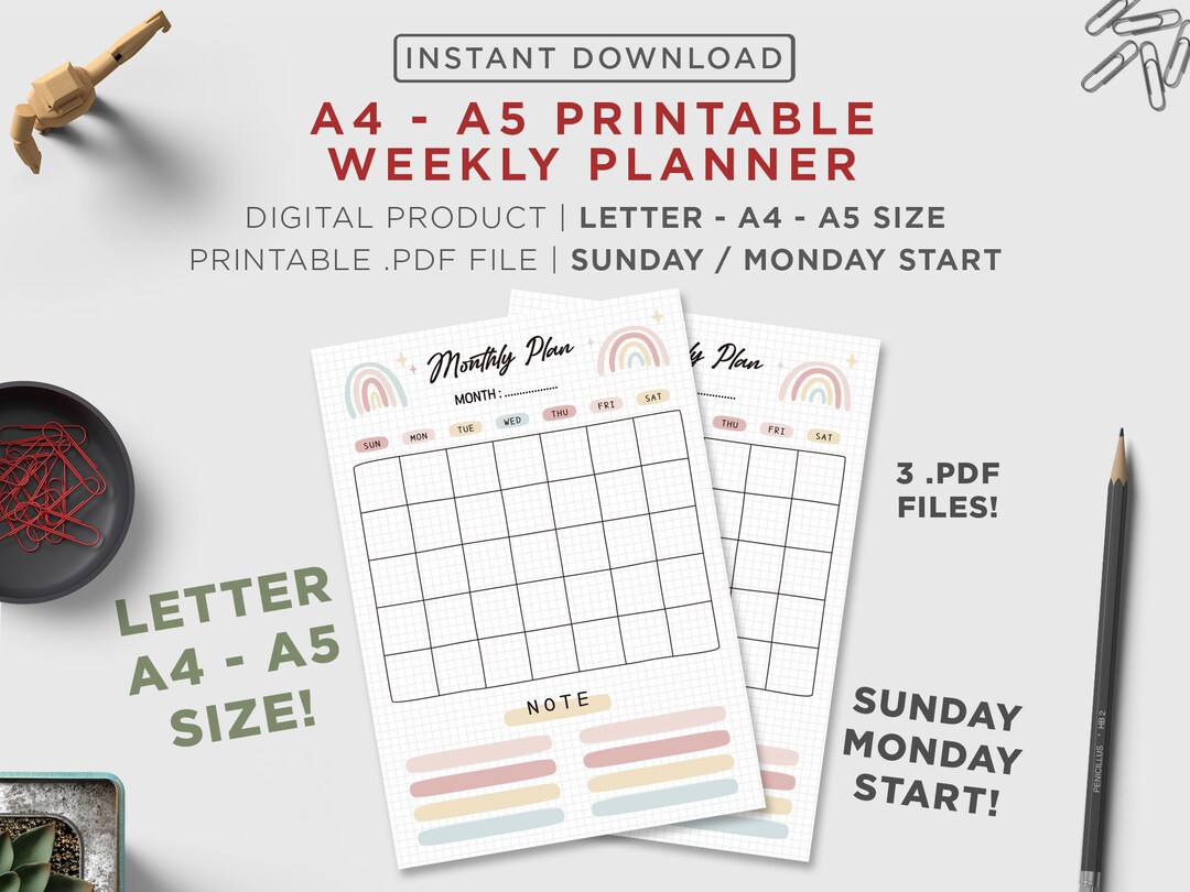Printable Weekly Planner, the Happy Planner Weekly Student, Weekly to ...