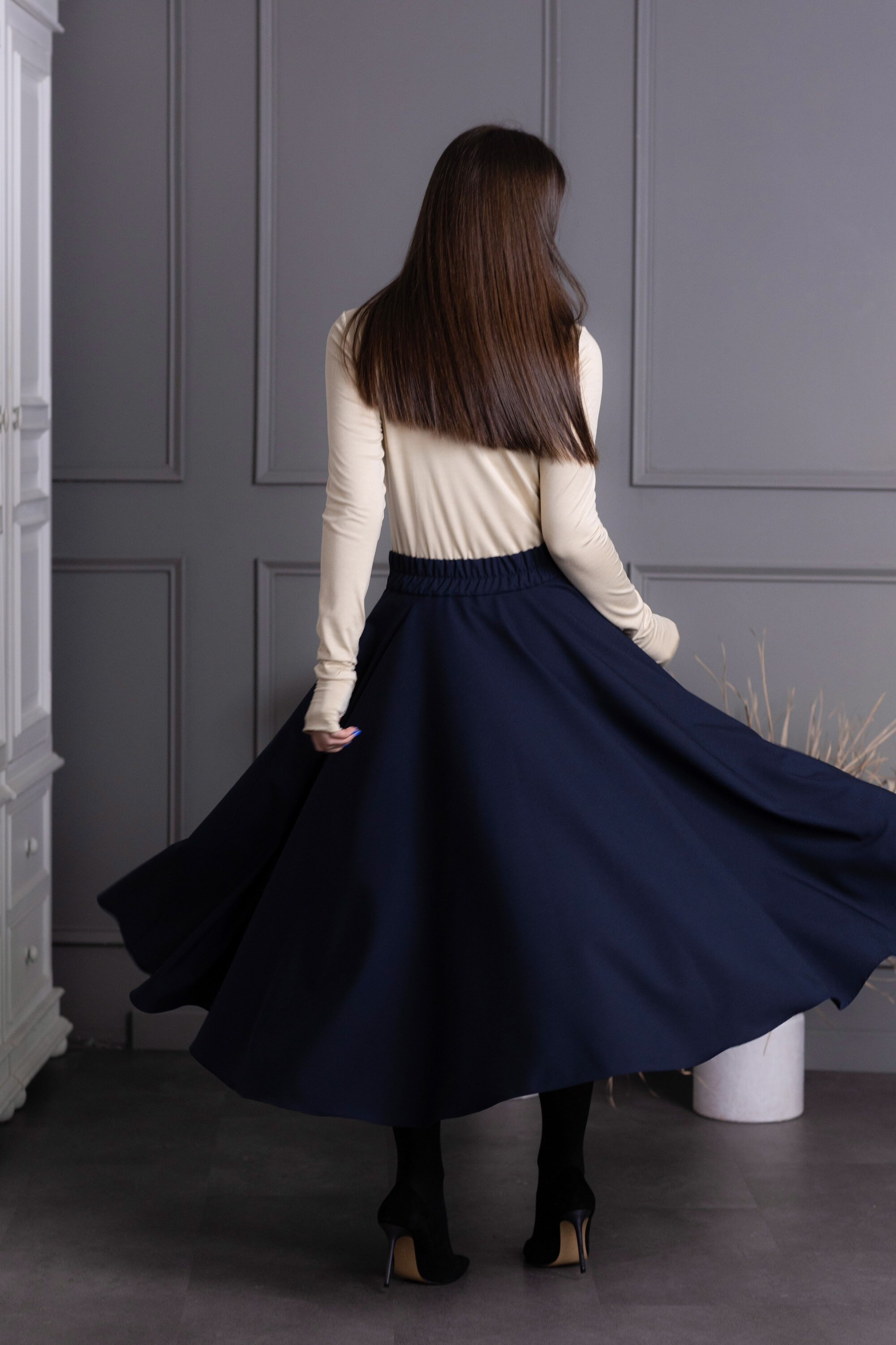 Wollrock langer Rock Faltenrock Winterrock Cordrock Röcke - Etsy.de