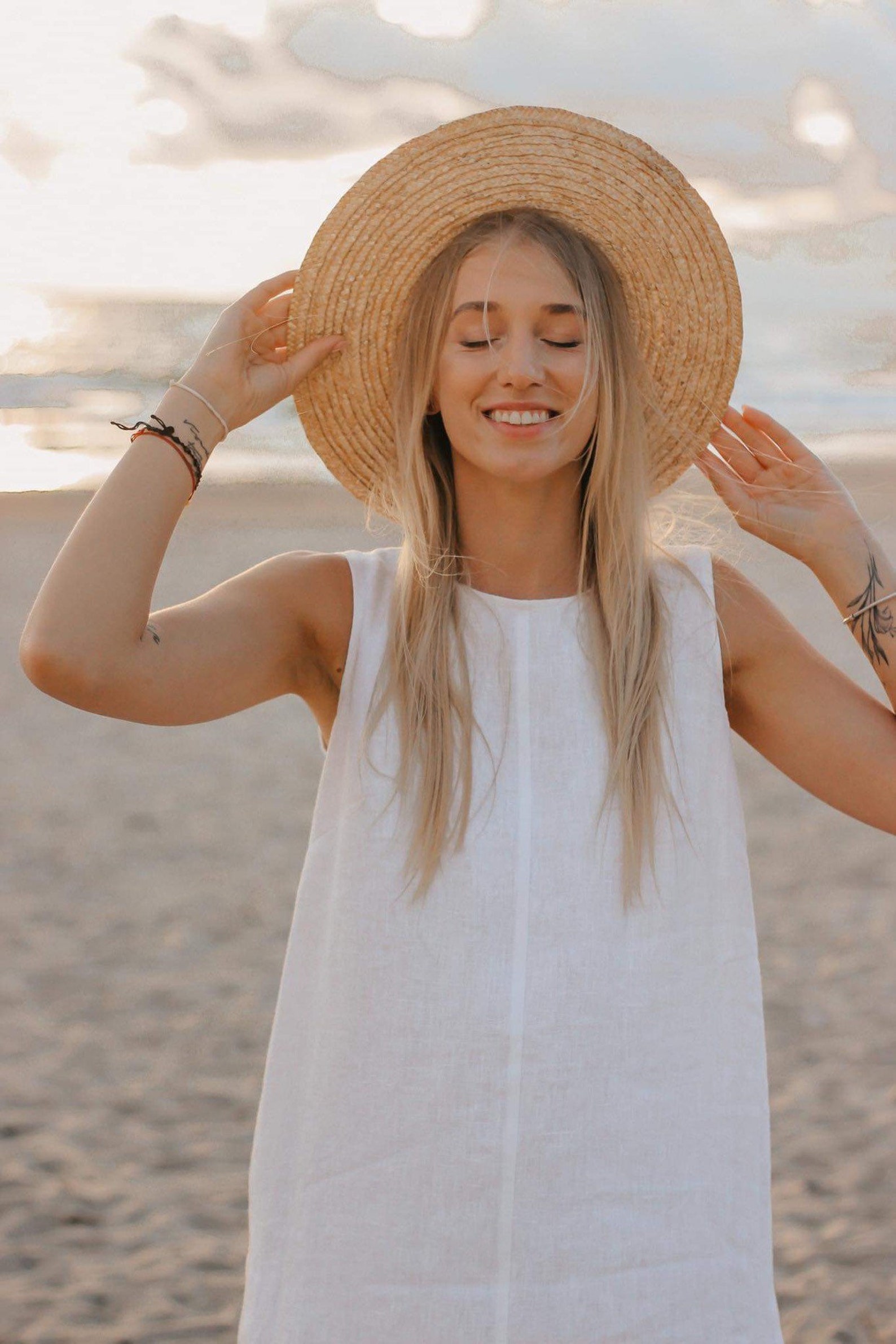 Summer Linen Dress Shift Dress White Dress A Line Dress Etsy
