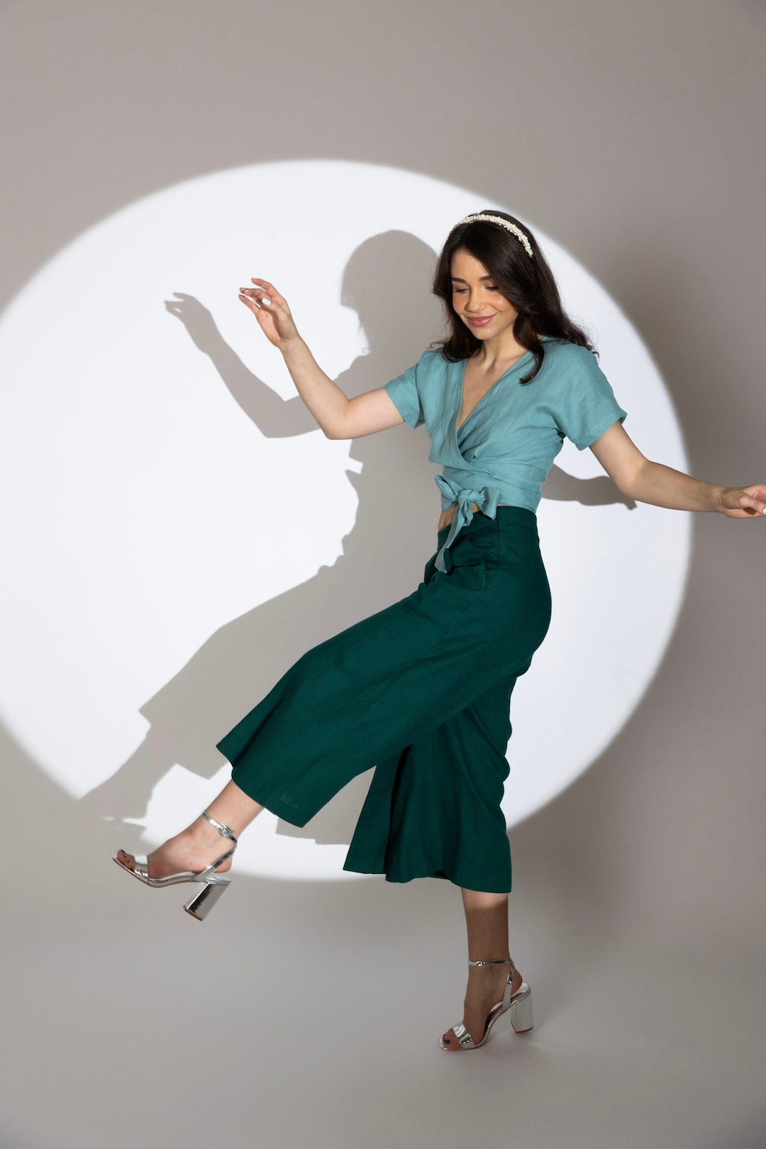 Linen Gaucho Pants for Women, Flare Pants, Capris, Crop Pants, Linen ...