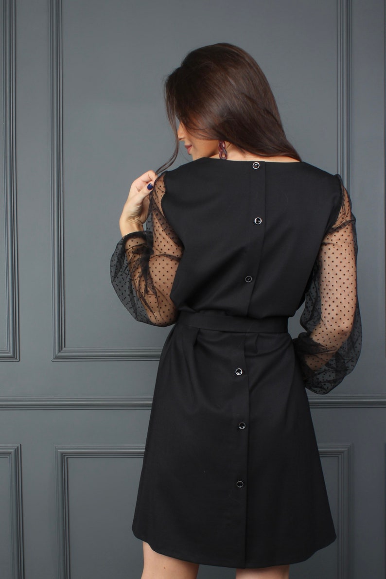 Little Black Dress, Wool Mini Dress, Party Dress, Cocktail Evening ...