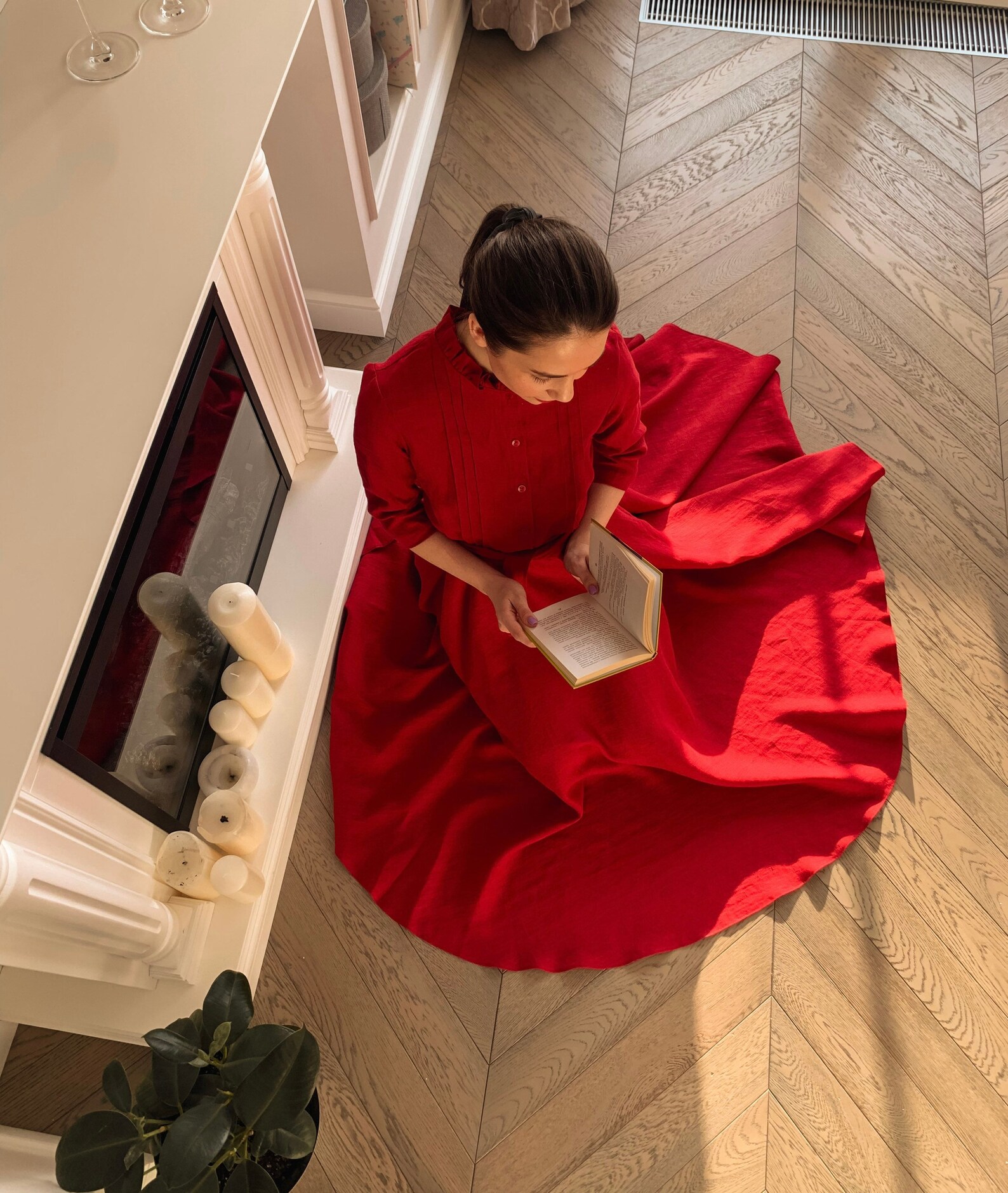 Cottagecore Red Linen Dress Linen Maxi Dress Vintage Dress - Etsy