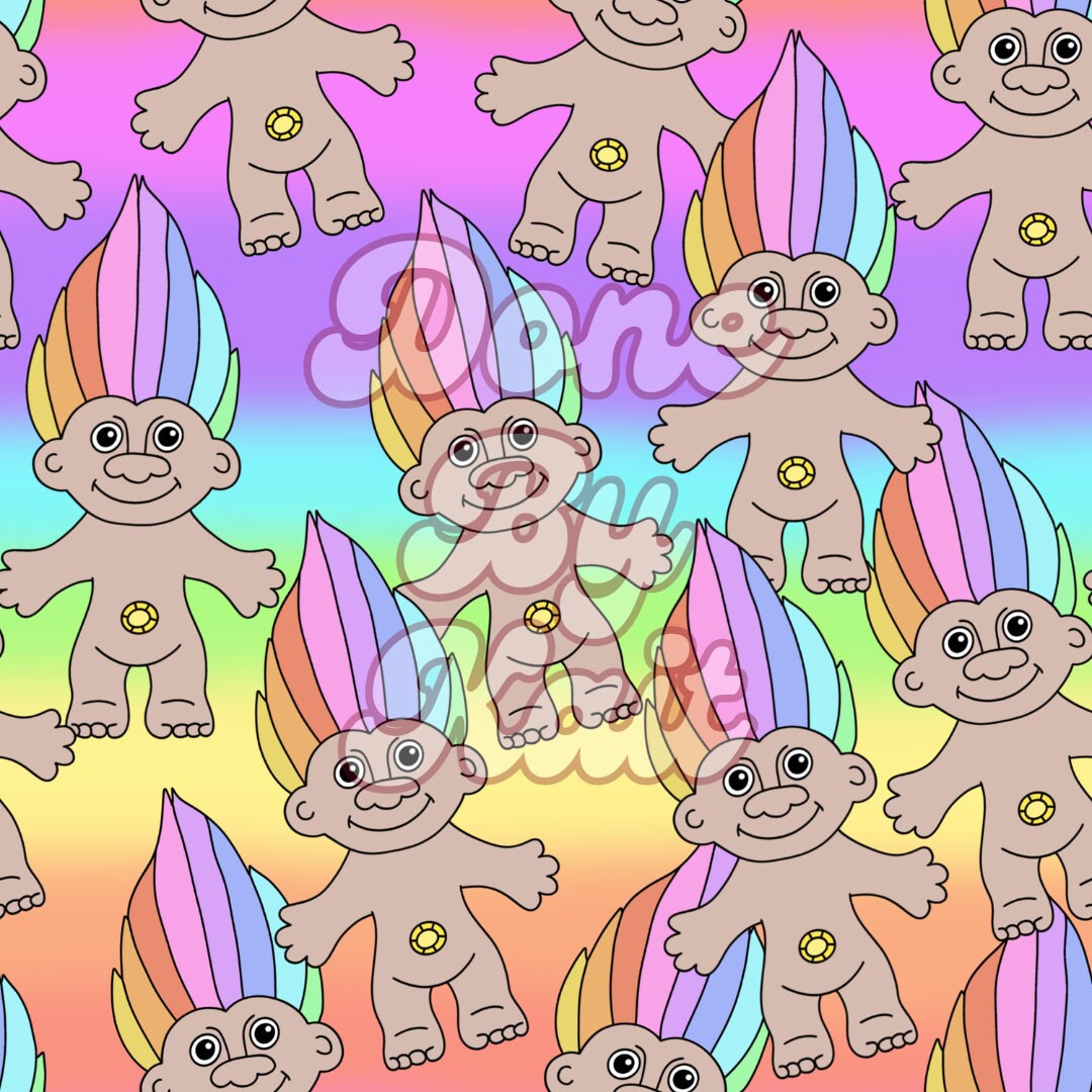 TROLLS Seamless Digital Pattern, Fabric, Paper, Scrap Book, Wrapping ...