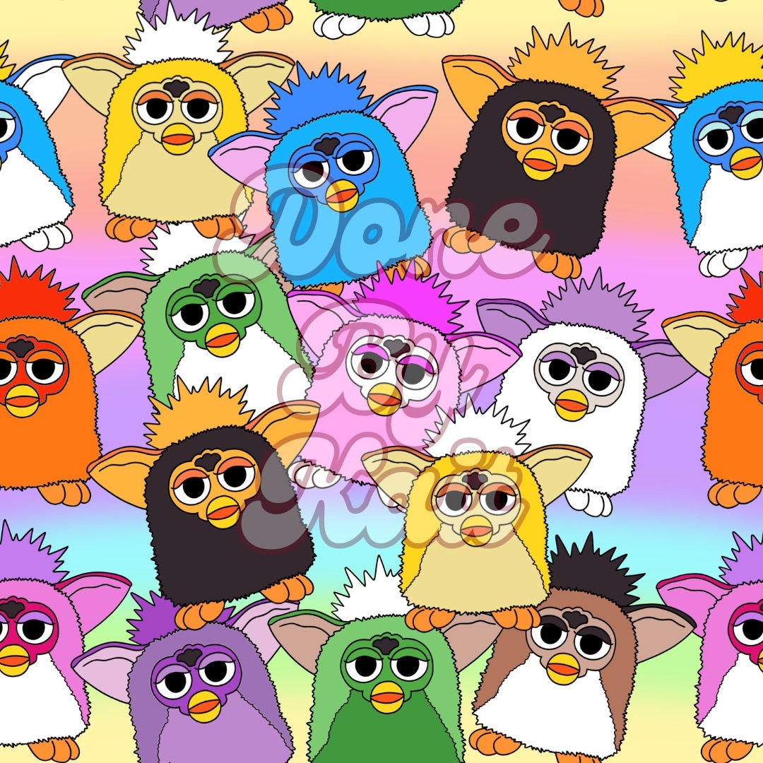 FURBY Seamless Digital Pattern, Fabric, Paper, Scrap Book, Wrapping ...