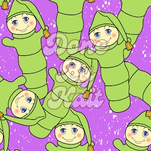 GLO WORMS Seamless Digital Pattern, Fabric, Paper, Scrap Book, Wrapping ...
