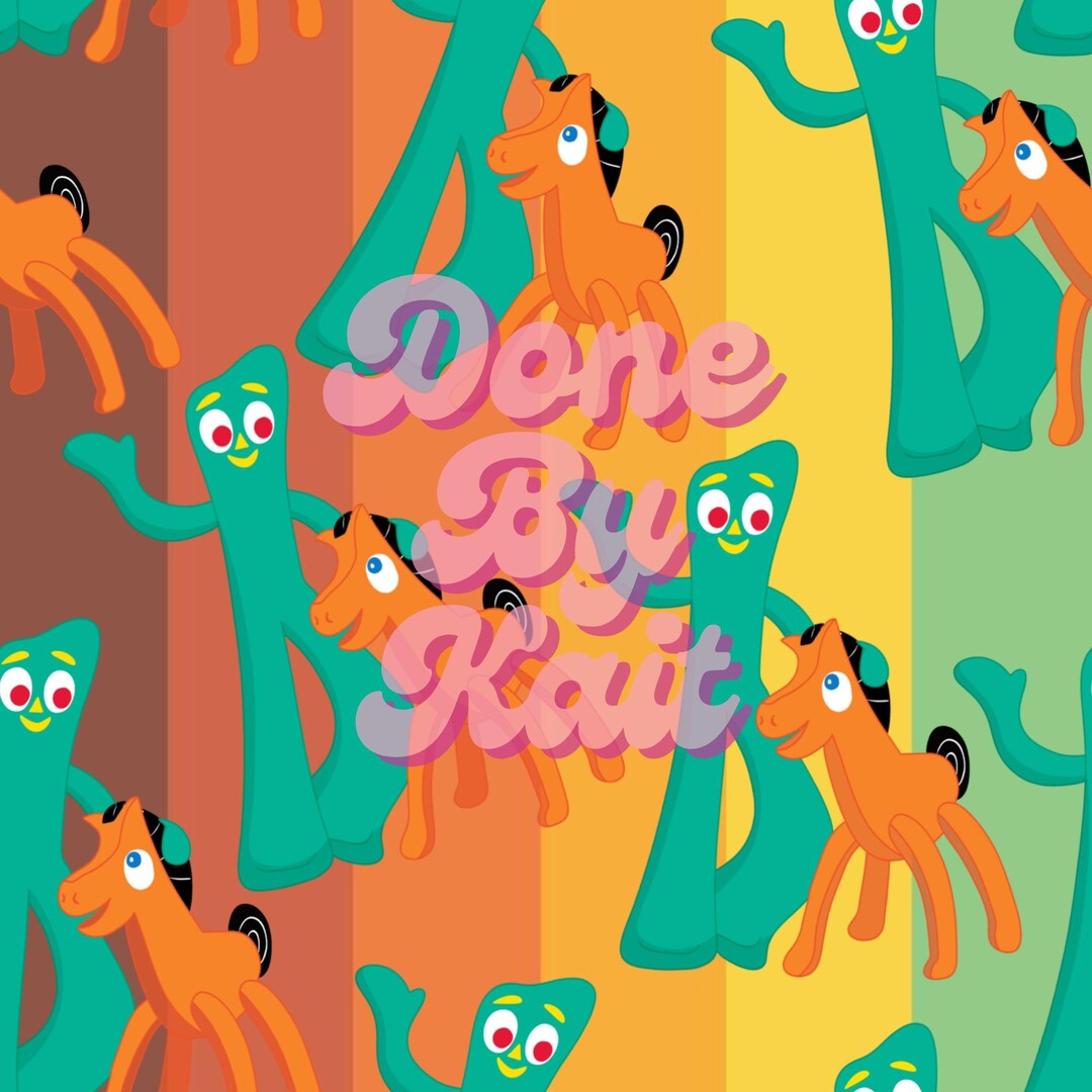 GUMBY #2 Seamless Digital Pattern, Fabric, Paper, Scrap Book, Wrapping ...