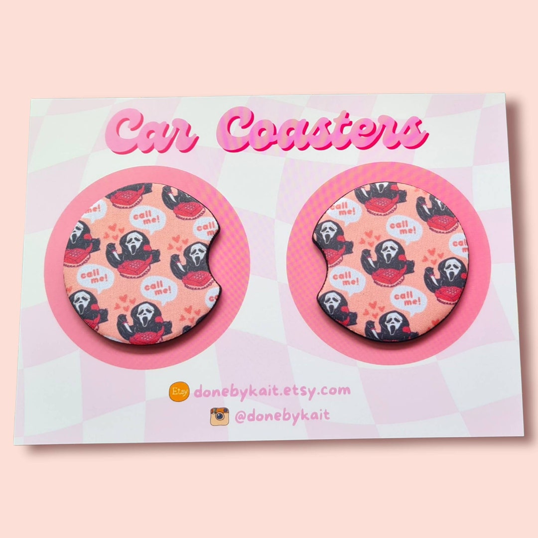 Ghost Face Car Coaster Car Coasters Cup Coasters - Etsy Australia