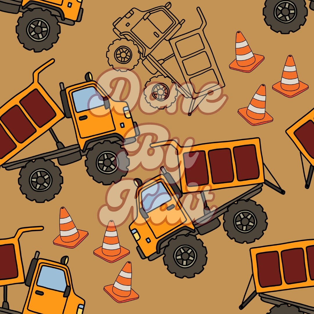 TRUCKS Seamless Digital Pattern, Fabric, Paper, Scrap Book, Wrapping ...