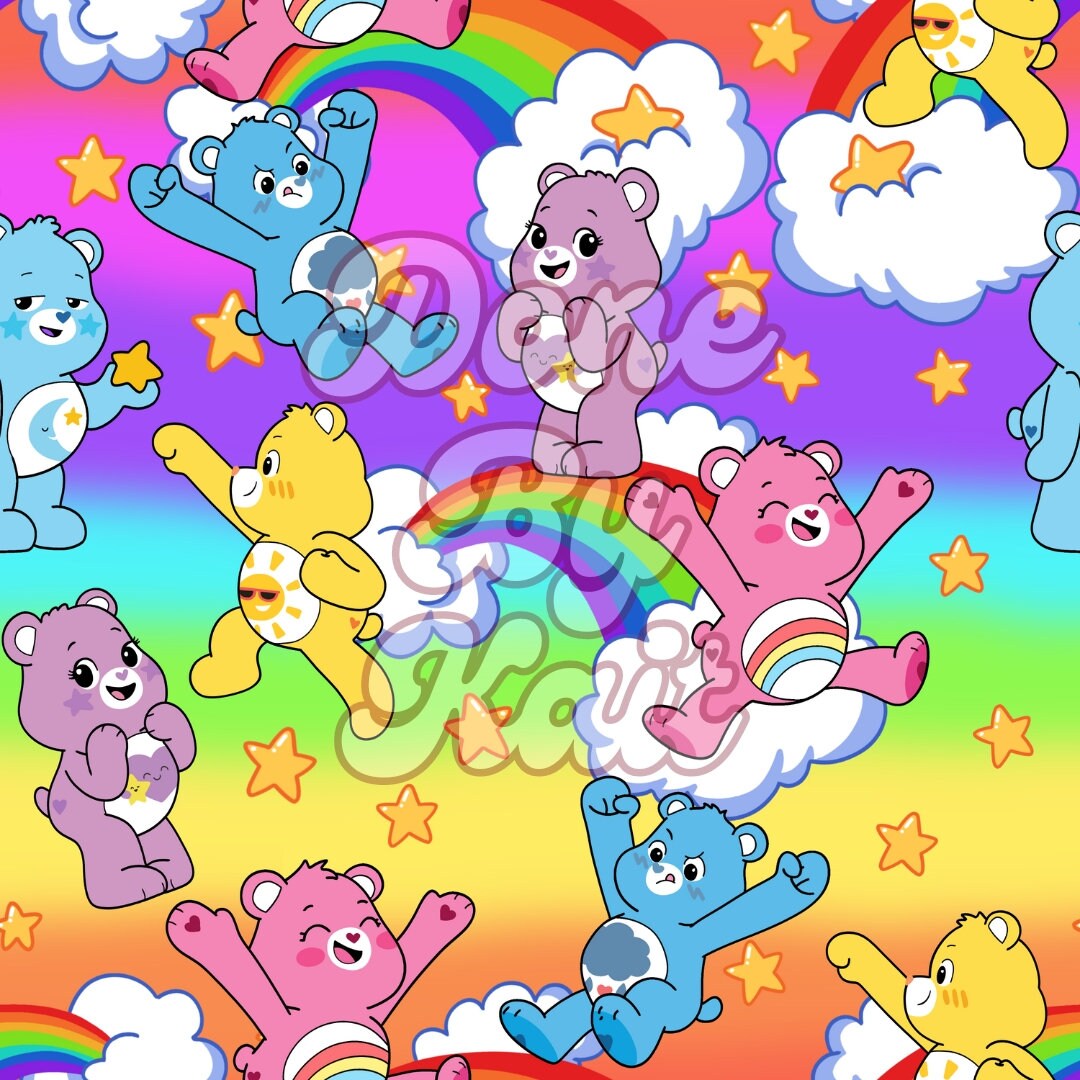 CAREBEARS Seamless Digital Pattern, Fabric, Paper, Scrap Book, Wrapping ...