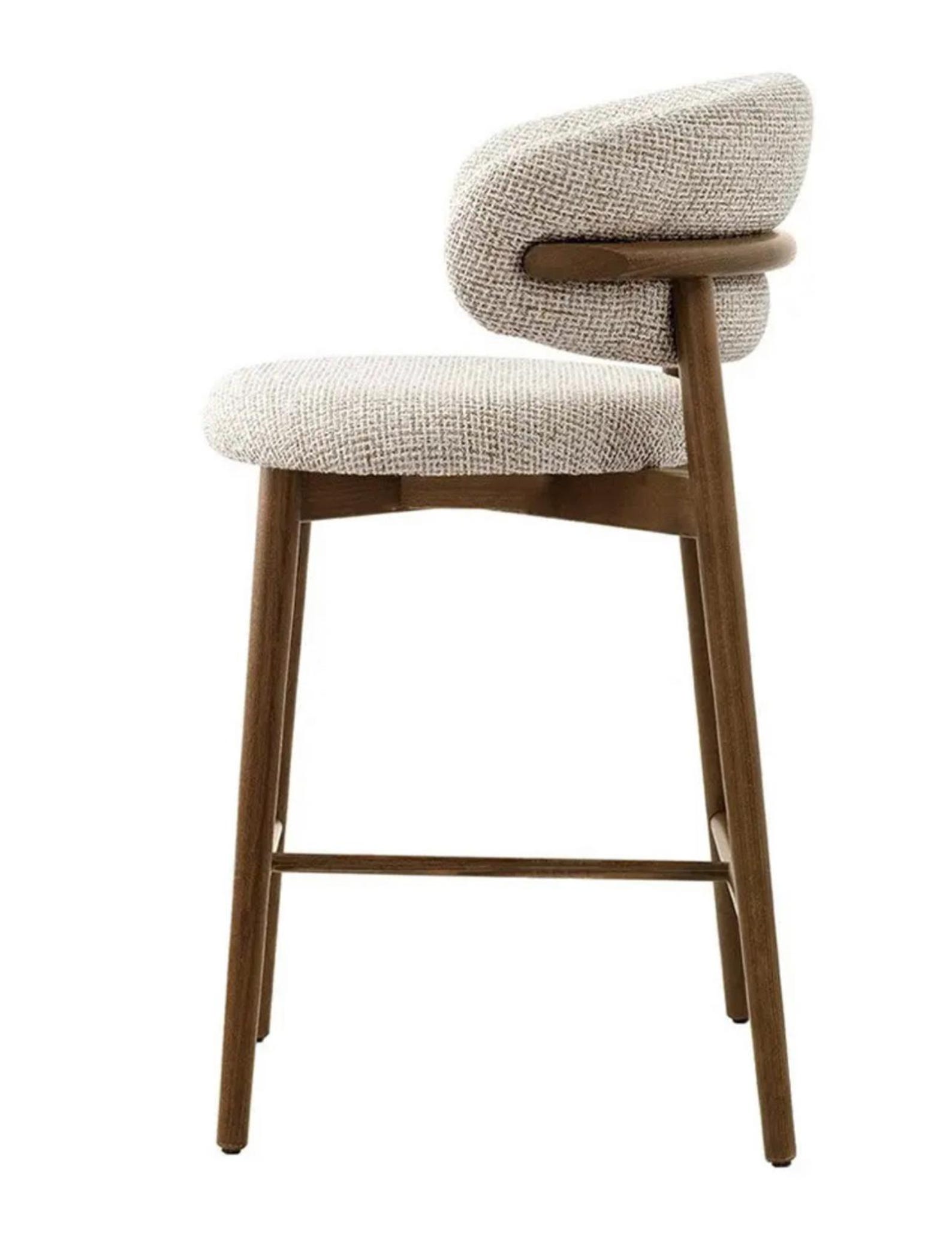 Curved Linen Backrest Bar Stools - Etsy
