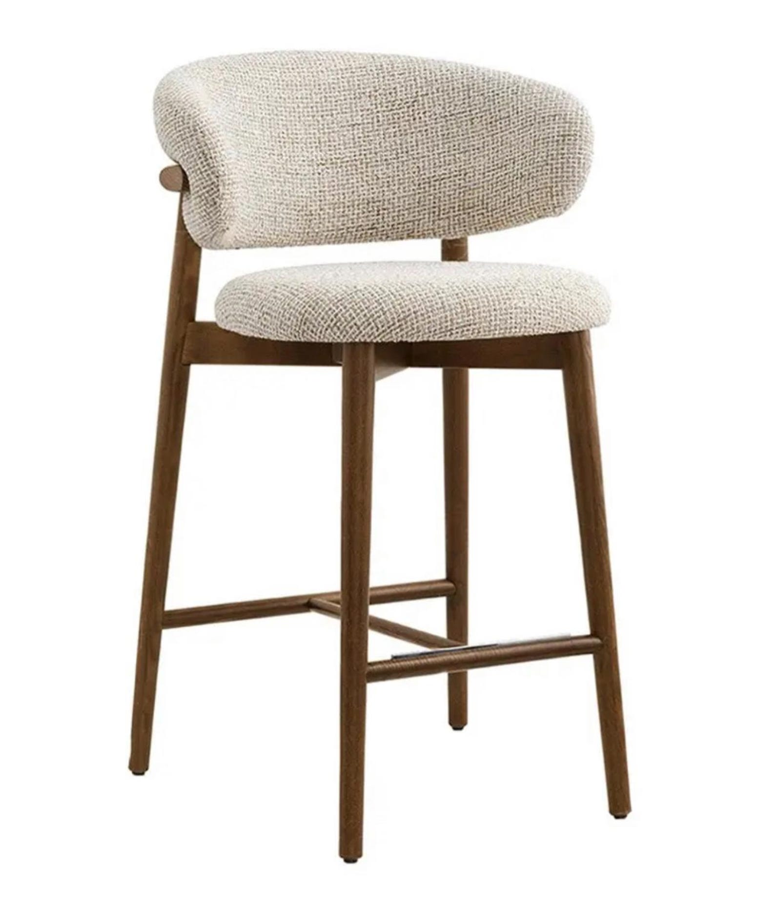 Curved Linen Backrest Bar Stools - Etsy