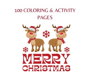 Christmas Coloring Book, 40 Printable Christmas Coloring Pages for Kids ...