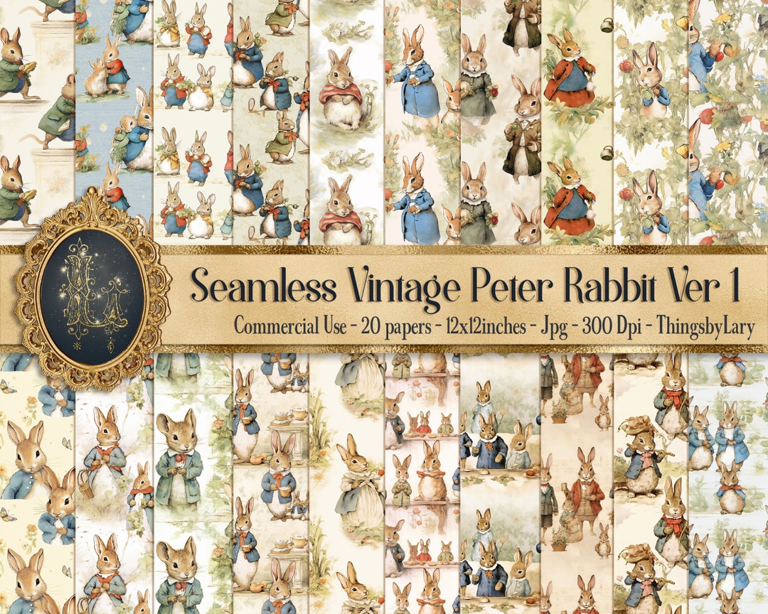 Peter Rabbit Seamless Paper Pack Beatrix Potter Digital Paper Printable ...