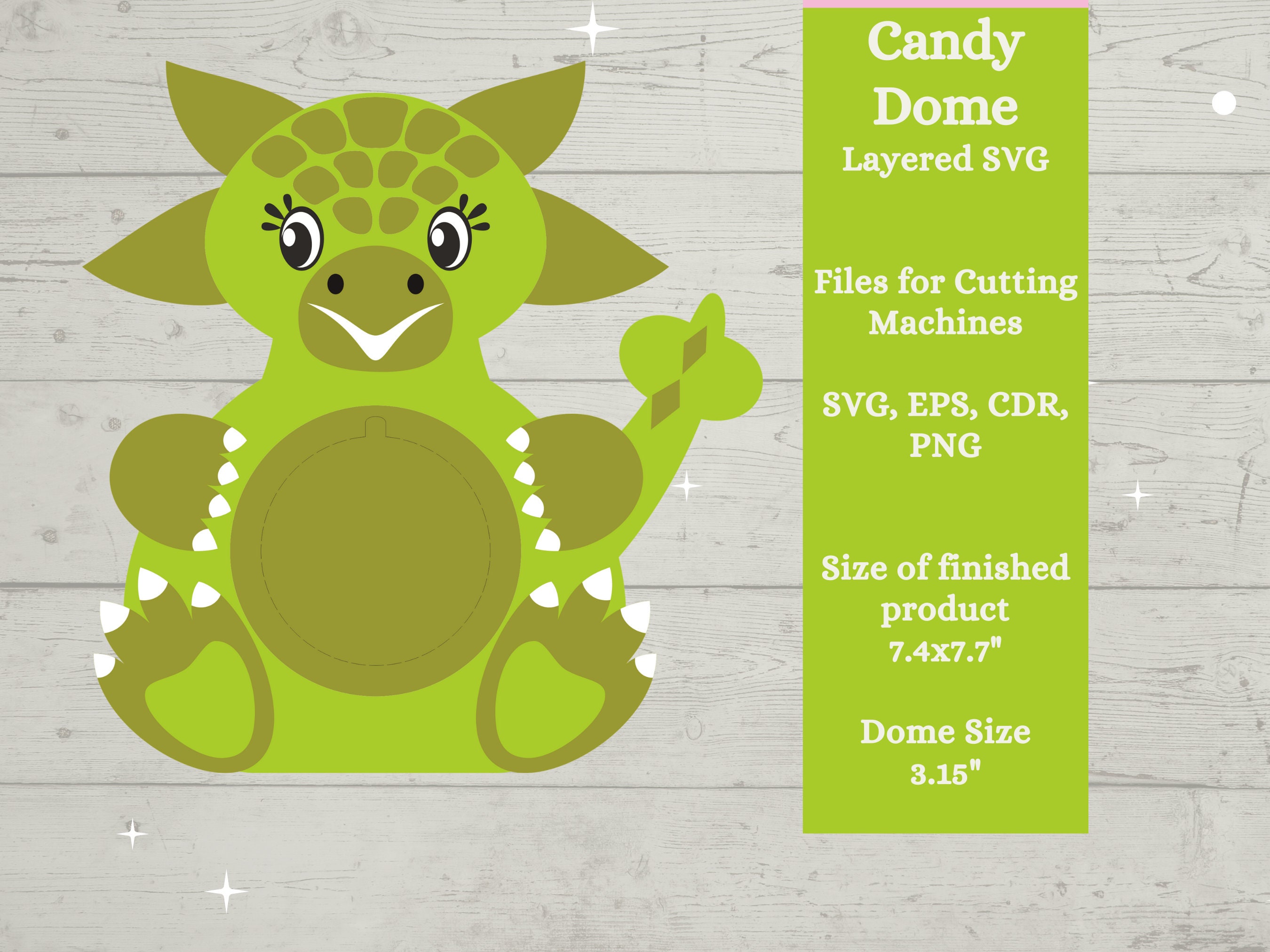Dinosaur Candy Dome SVG, Christmas Candy Holder Svg, DIY, Craft for ...