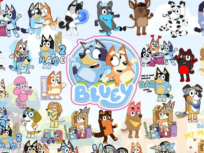 750 Mega Bundle Bluey SVG Png Dxf Eps Pdf, Fiesta de cumpleaños Bluey, Bluey Bingo, Camisa Bluey ...