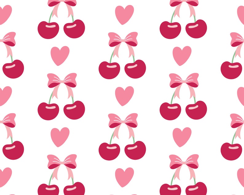Coquette Ballet Core iPhone Wallpapers, Pink Bows Red Cherries Digital ...