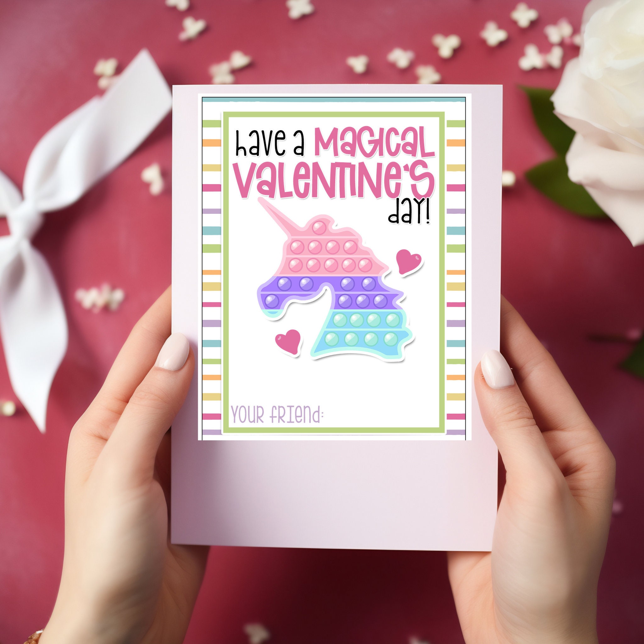 Pop It Valentine Cards, Printable, Valentines Pop It Tags, Poppin ...