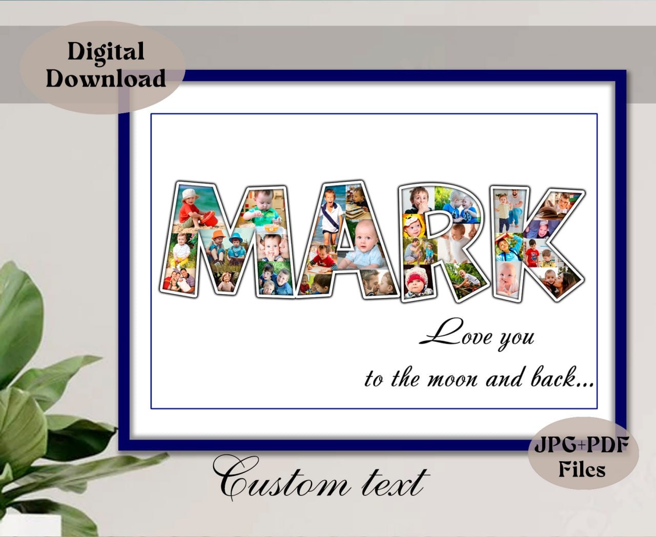 Any Name Photo Collage, Personalized Photo Collage Gift, Any Name Gift ...