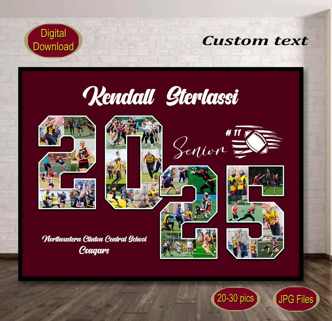 Football Photo Collage Senior Football 2025 American Football Collage ...