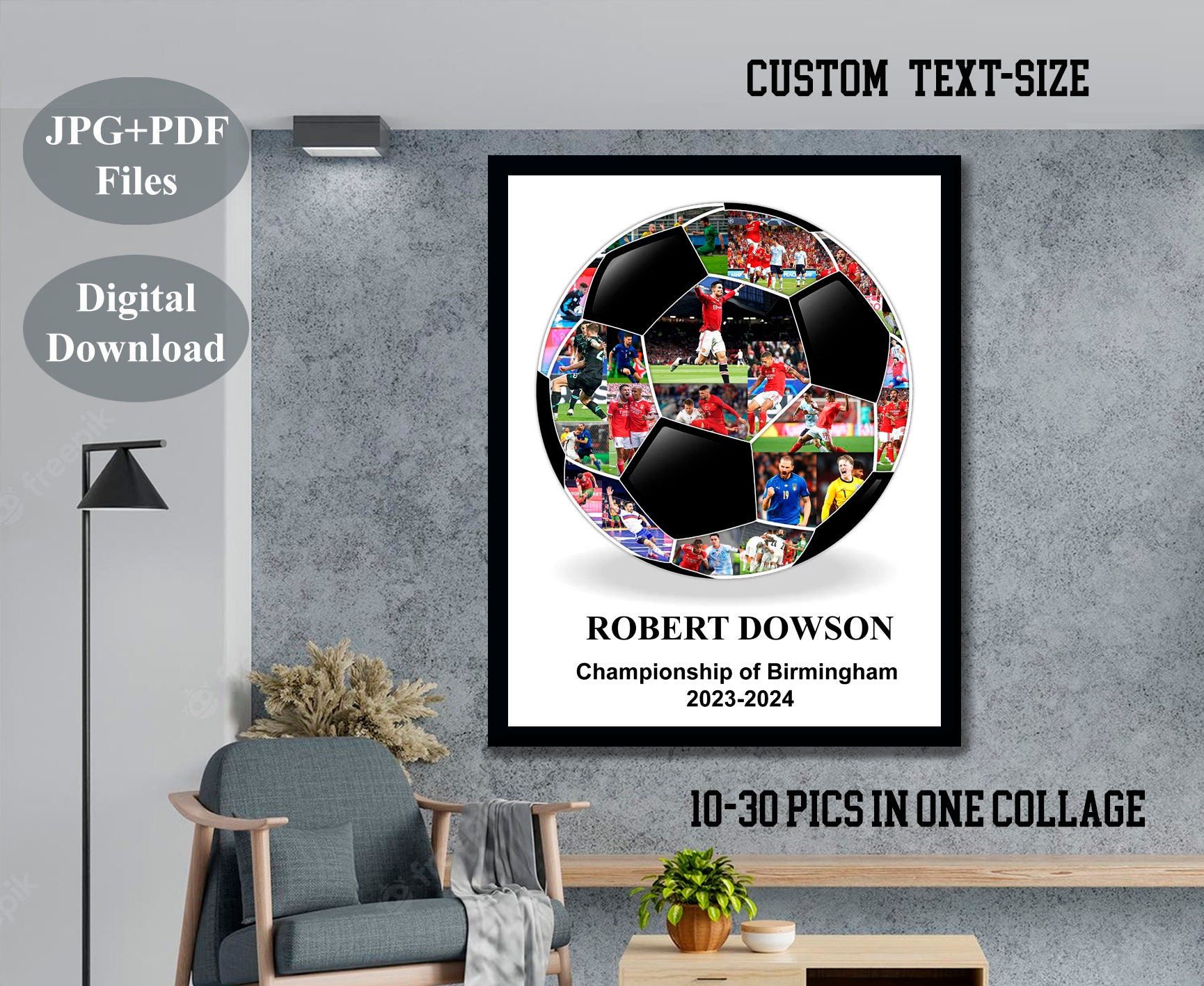 Soccer Ball Photo Collage Custom Football Gift Soccer Player - Etsy