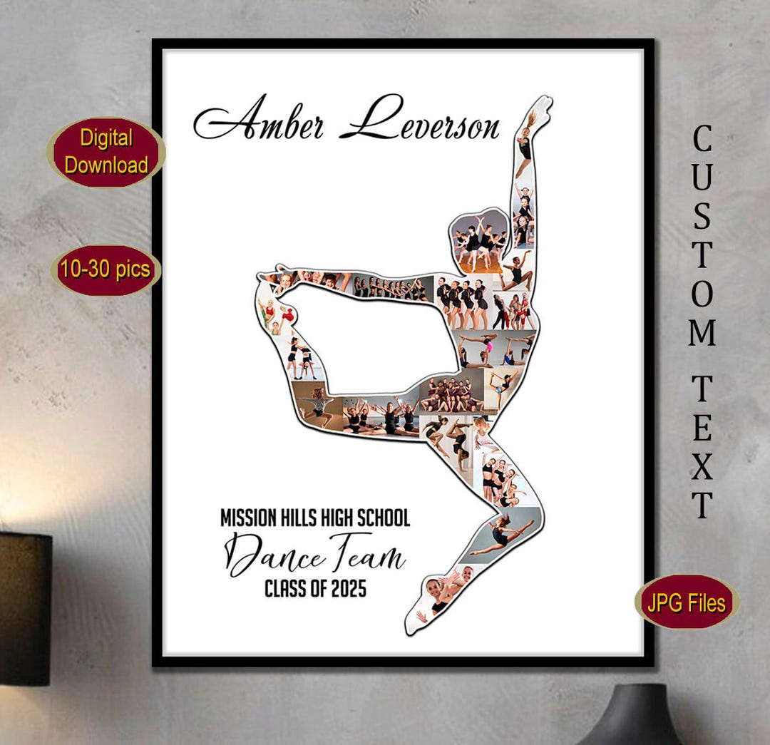 Dance Photo Collage Dancing Girl Custom Photo Gift Dance Team Senior ...