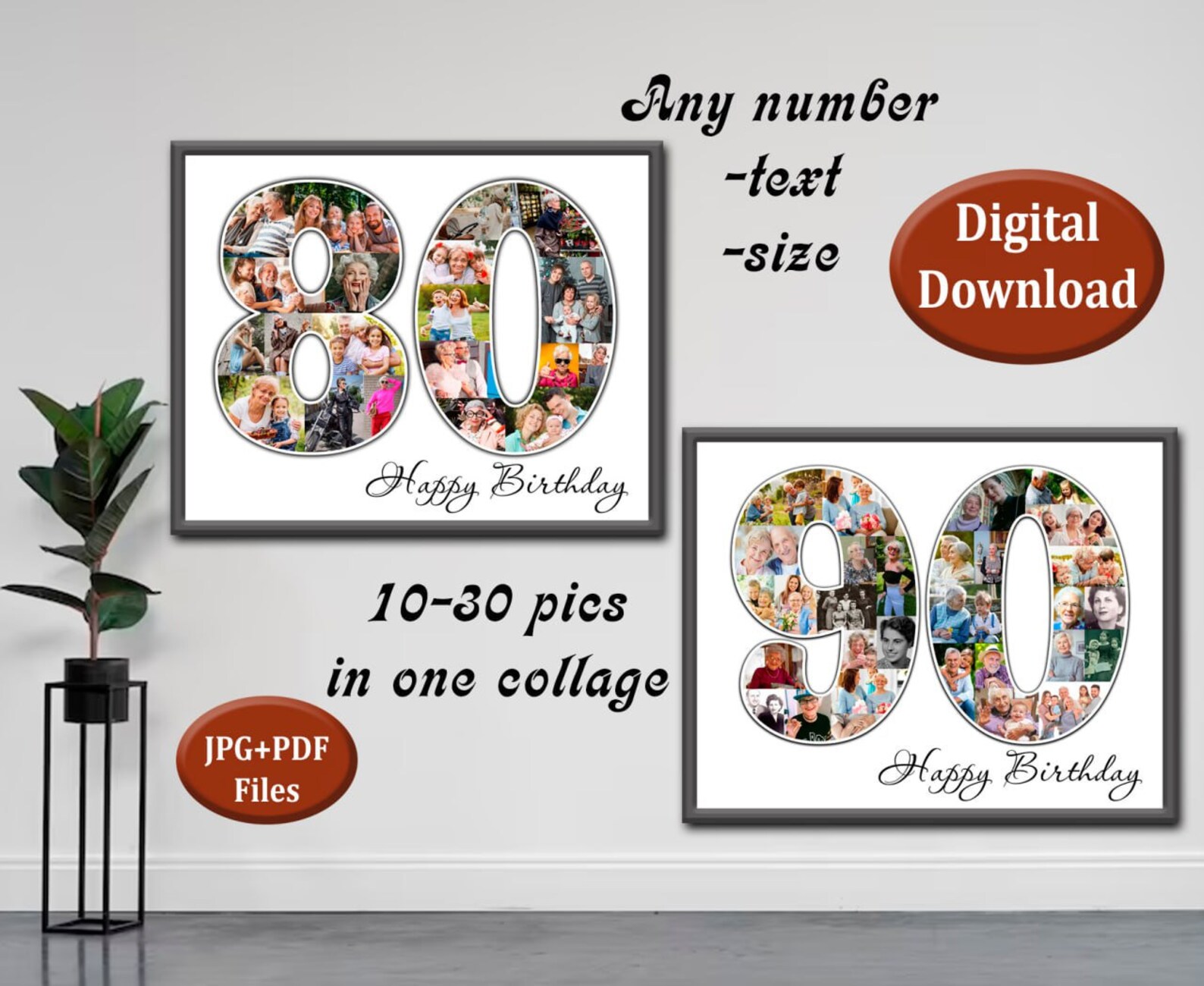 80 Birthday Photo Collage Gift Birthday Collage Grandmama - Etsy