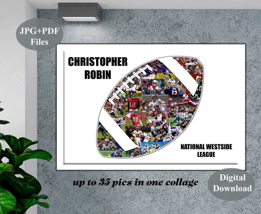 Football Senior Gift Collage, American Football Ball Collage, Senior ...