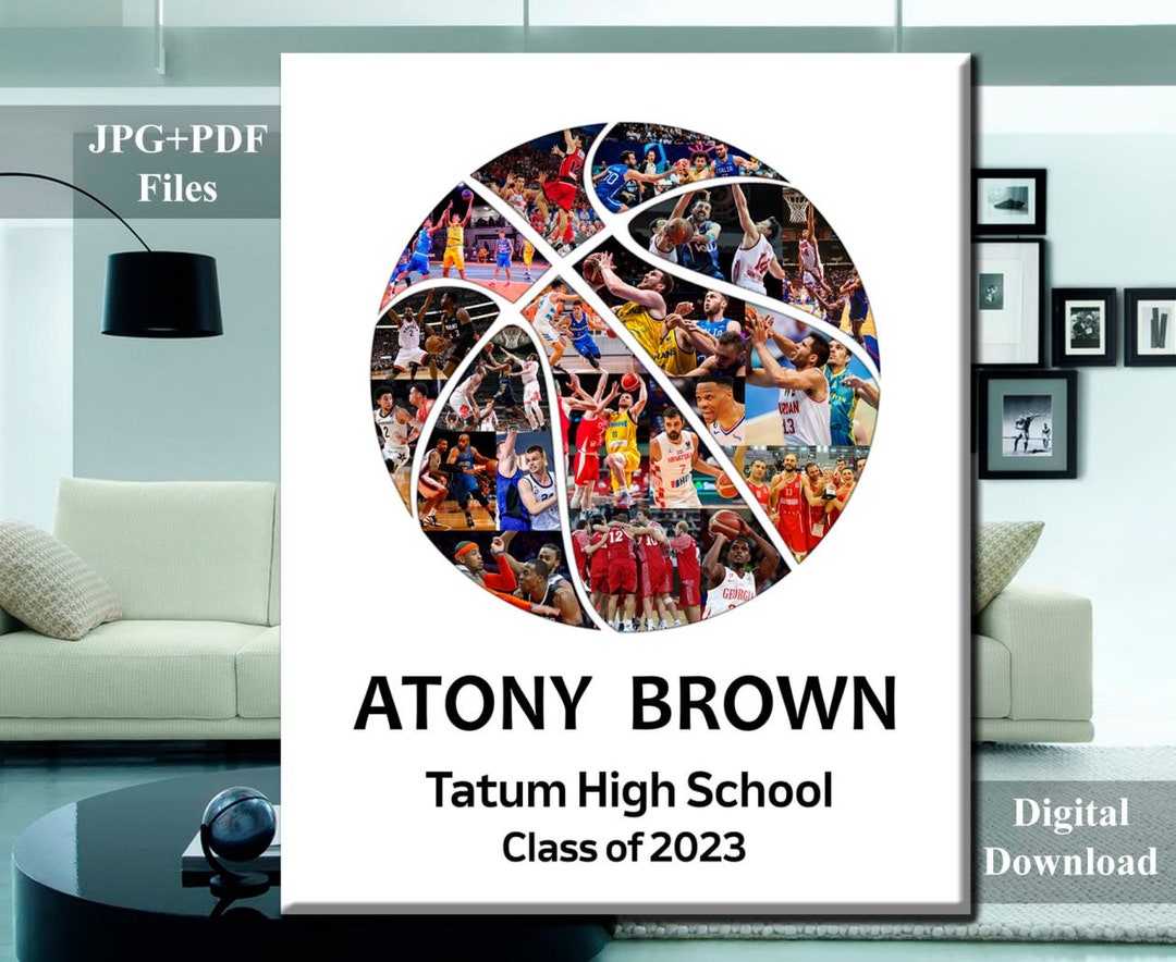 Basketball Photo Collage Gift, Custom Photo Collage, Senior Basketball ...