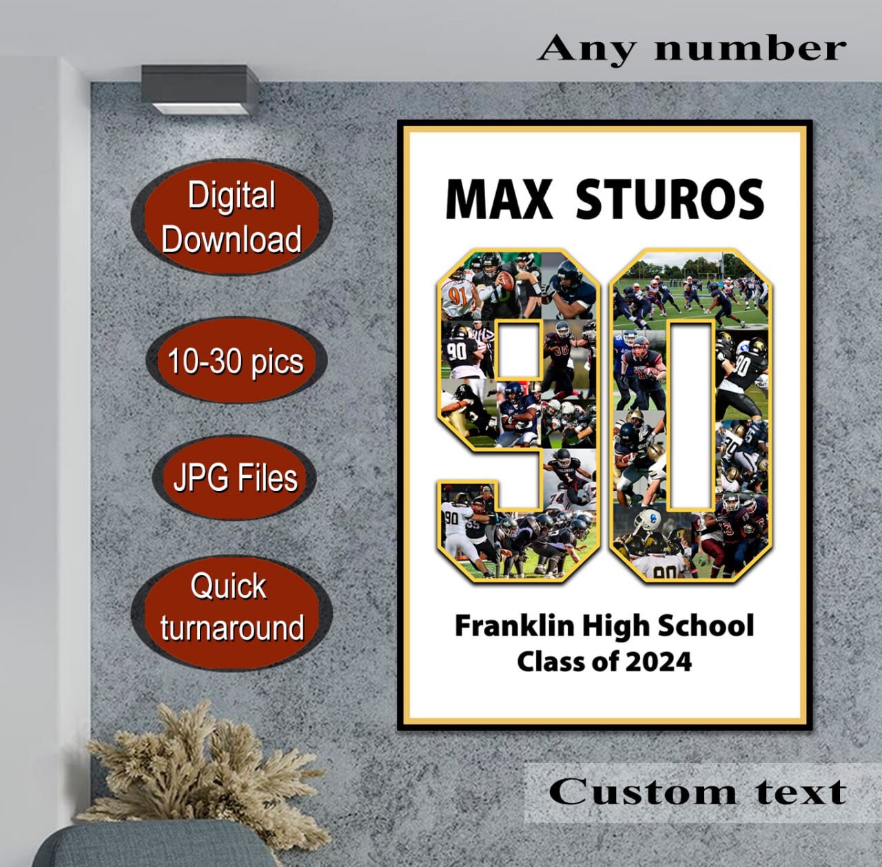 Number Sport Collage Senior Gift Photo Collage Sport Number Photo ...