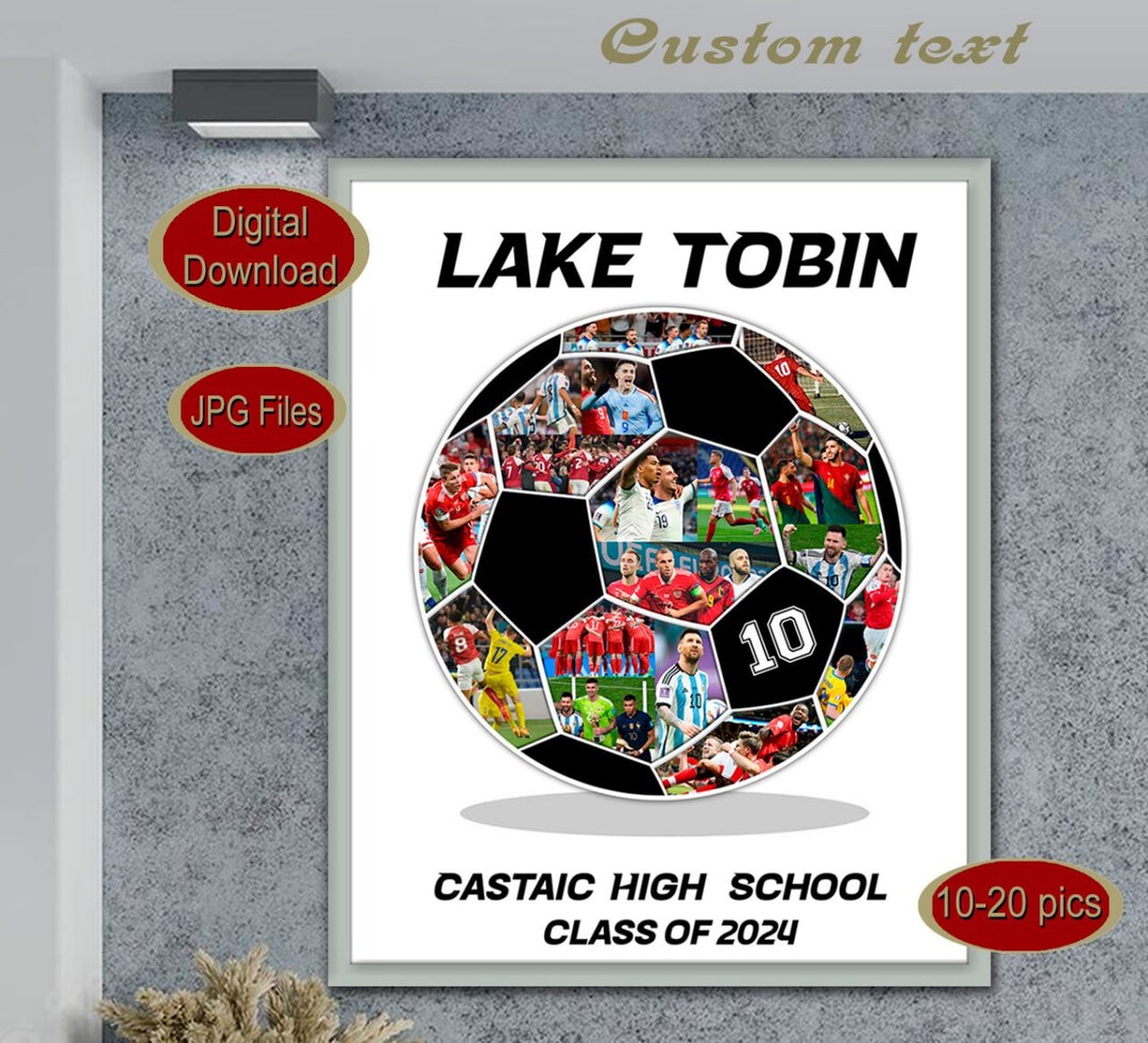 Soccer Ball Photo Collage, Soccer Senior Night Gift, Soccer Photo ...