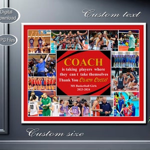 Coach Gift Collage Coach Poster Template Digital Team Coach Poster ...