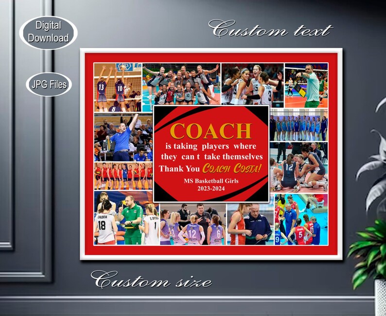 Coach Gift Collage Coach Poster Template Digital Team Coach Poster ...
