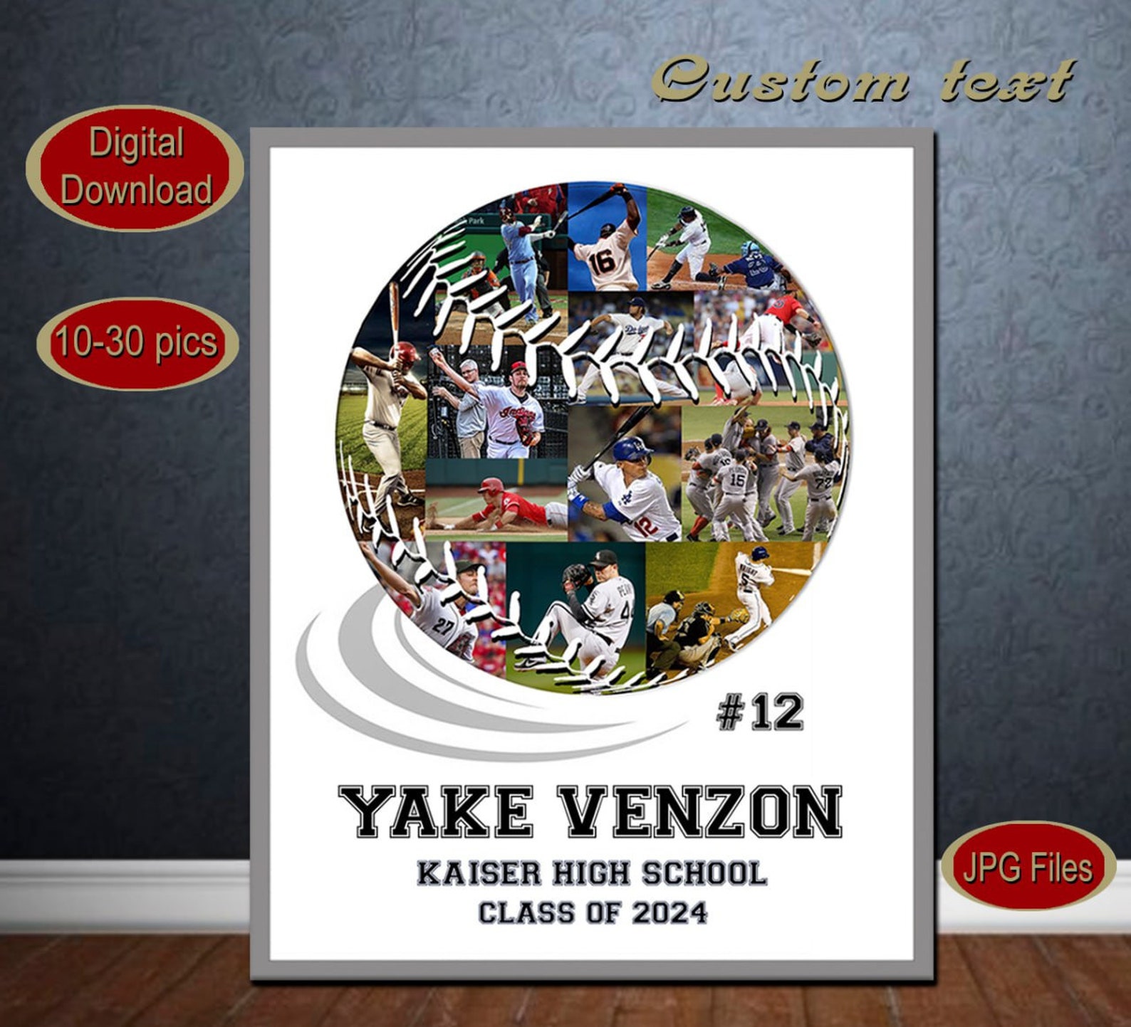 Baseball Photo Collage Senior Baseball Poster Baseball Gift Baseball ...