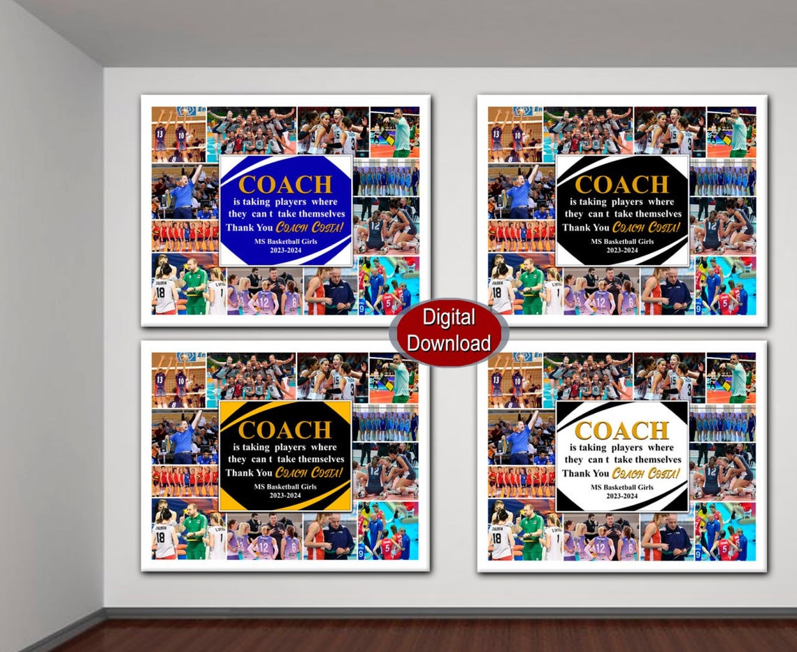 Coach Gift Collage Coach Poster Template Digital Team Coach - Etsy