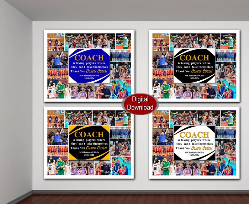 Coach Gift Collage Coach Poster Template Digital Team Coach Poster ...