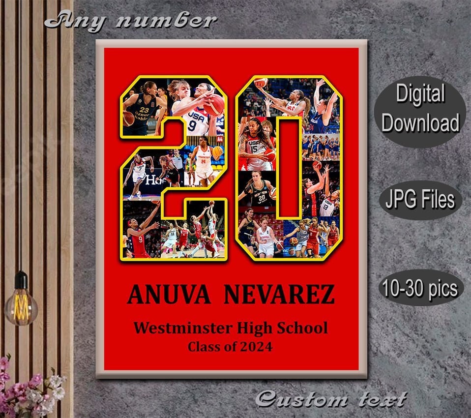 Sport Number Photo Collage Basketball Senior Night Gift - Etsy