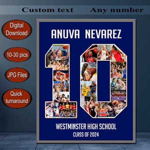 Senior Basketball Photo Collage Number Sport Collage Any Sport Gift ...