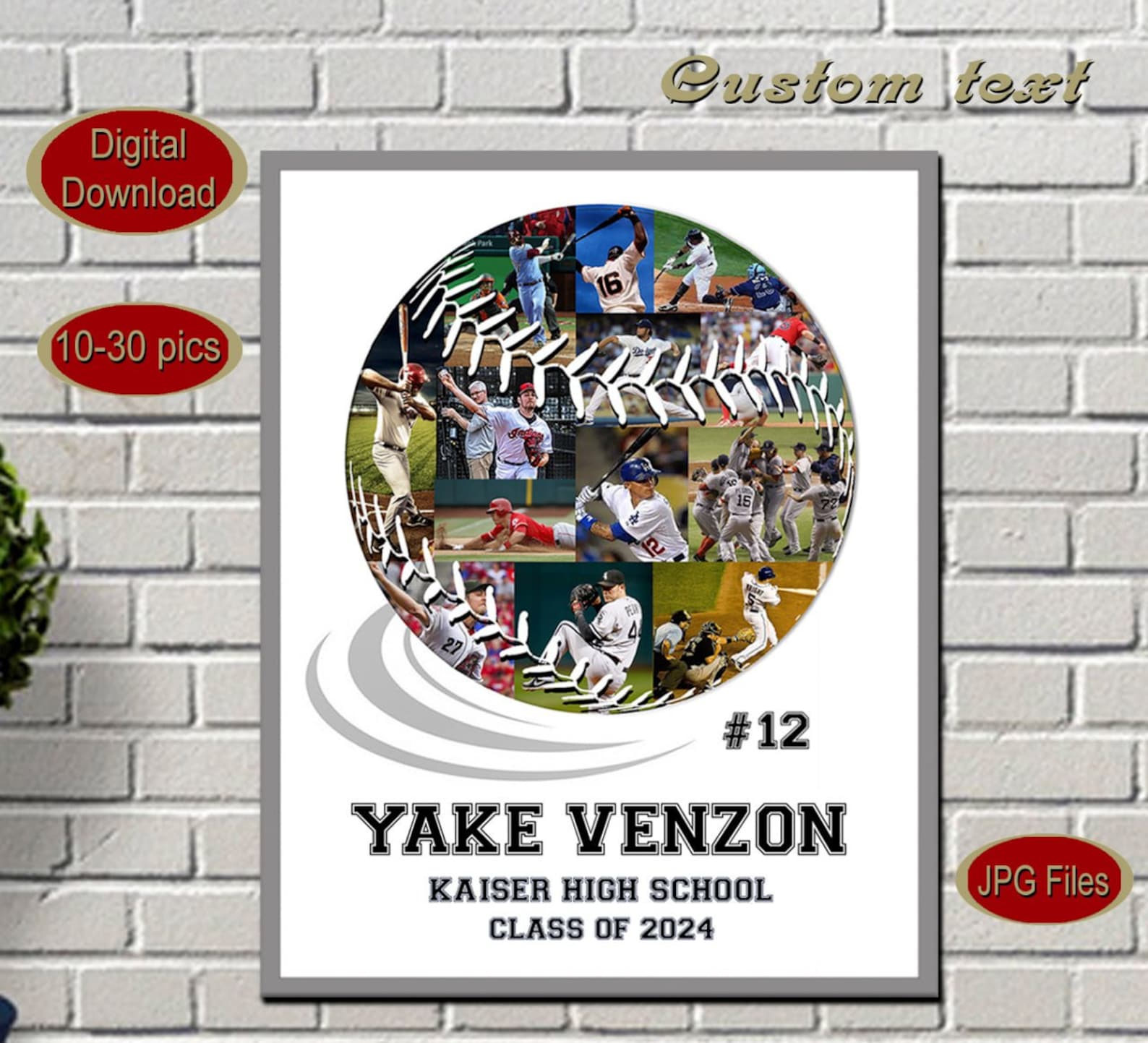 Baseball Photo Collage, Senior Baseball Poster, Baseball Senior Night ...