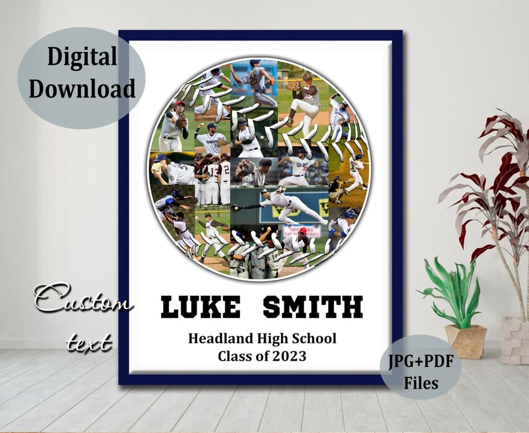 Baseball Photo Collage, Senior Baseball Night Gift, Baseball Picture ...