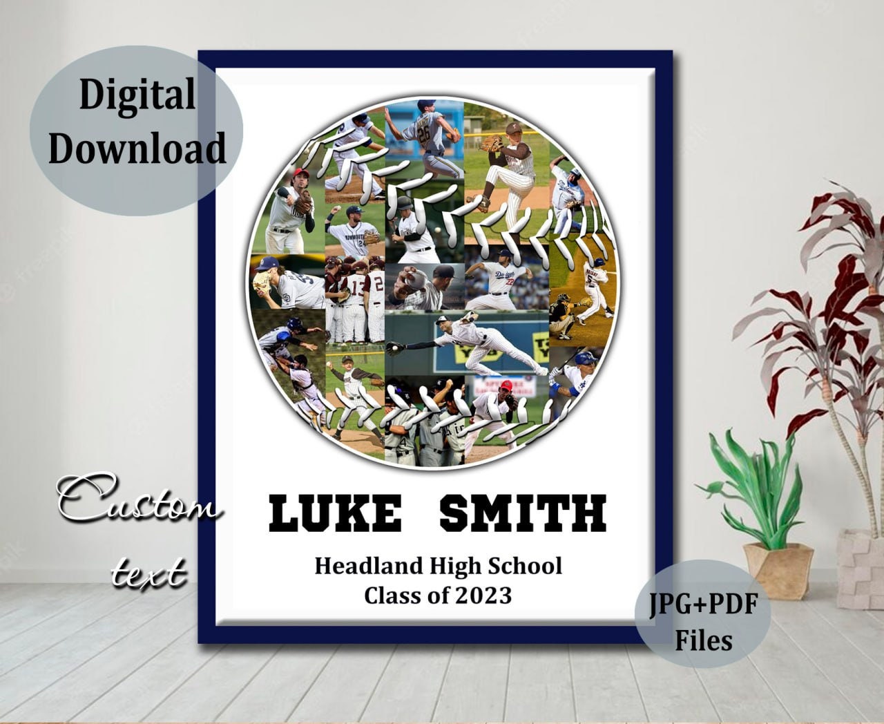 Baseball Photo Collage, Senior Baseball Night Gift, Baseball Picture ...