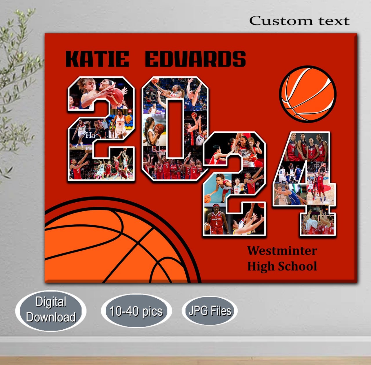 2024 Basketball Senior Night Collage Senior Basketball Gift Sport Photo ...