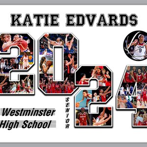 2024 Senior Basketball Collage, Basketball Poster, 2024 Senior Night ...