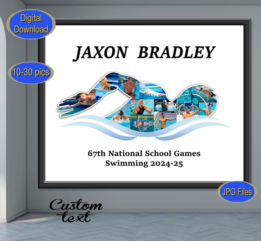 Swimmer Photo Collage Swimming Senior Night Sport Collage Gift Coach ...