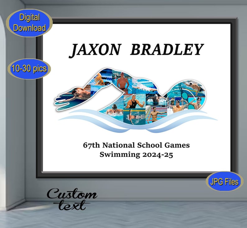 Swimmer Photo Collage Swimming Senior Night Sport Collage Gift Coach ...